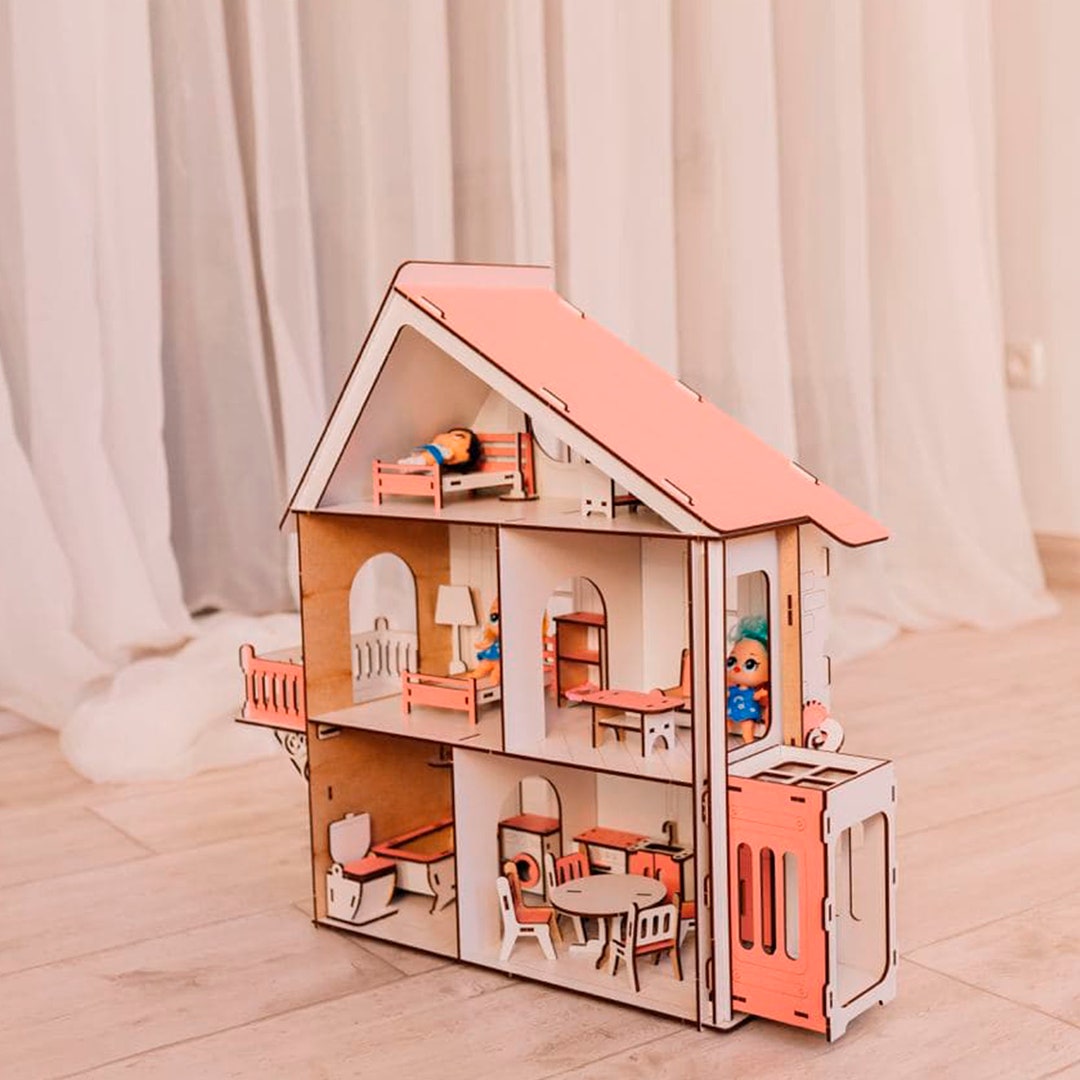 Dollhouse for LOL With Elevator and Furniture Toy Dollhouse DIY Doll Furniture Montessori Dollhouse 3D Puzzle Miniature Gift for Girl 5 Year Etsy