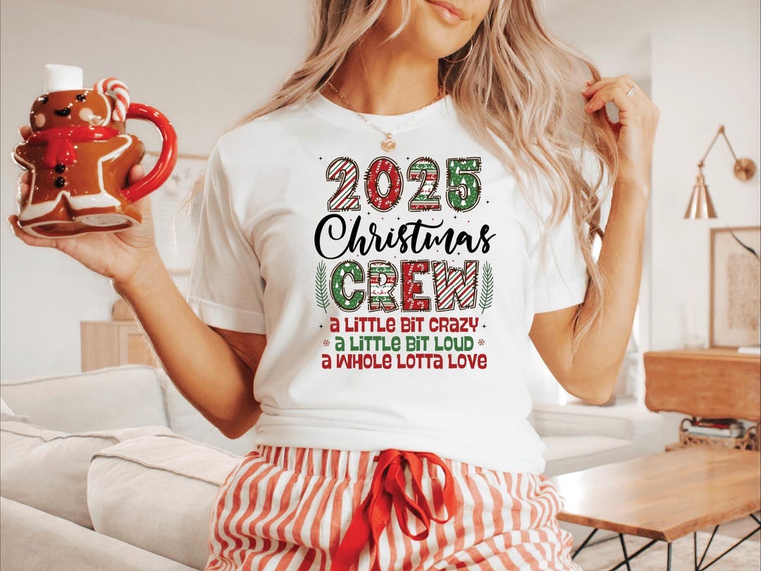 Christmas Crew 2025 Shirts, Family Matching Holiday Pajama Tops, Custom ...