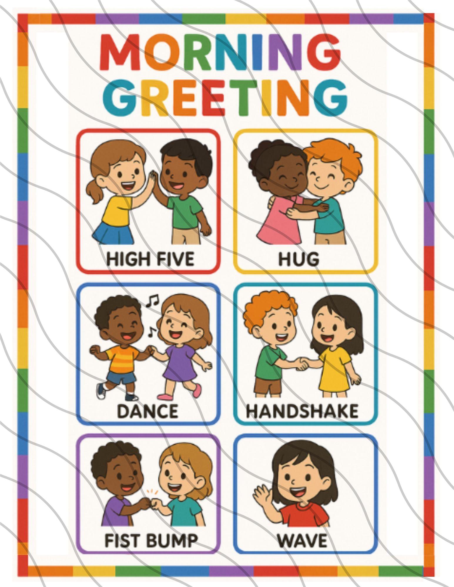 Morning Greet Choice Chart Poster for Preschool - Etsy