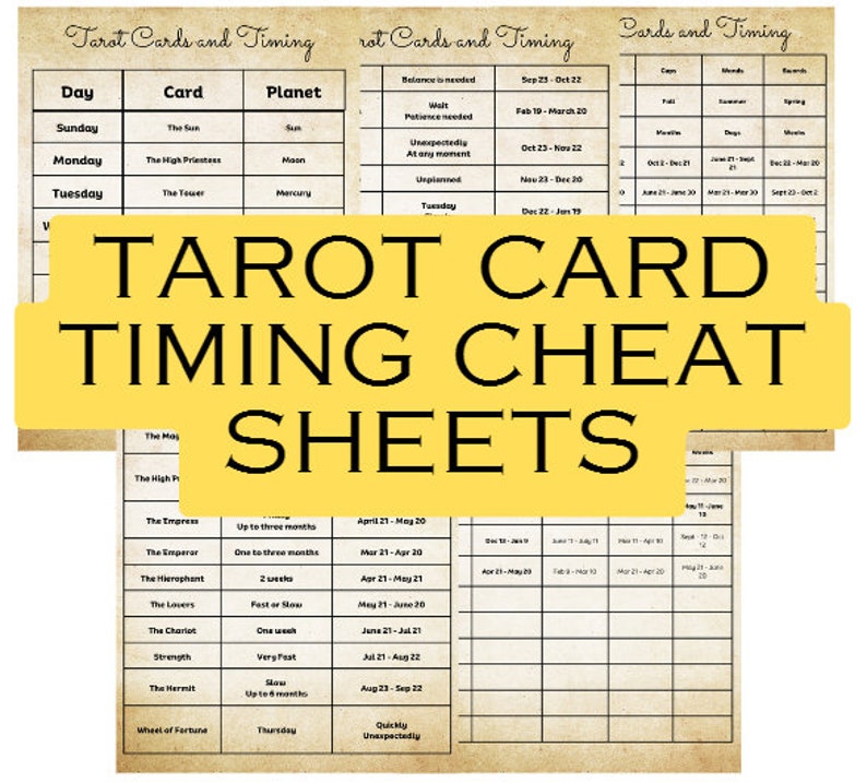 Tarot Card Timing Cheat Sheet | Digital Download | Tarot Reading Guide ...