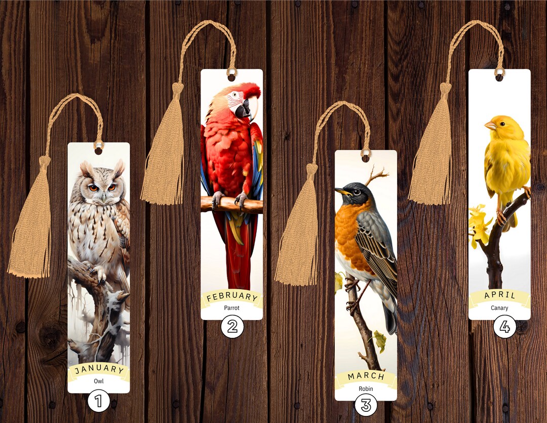 Bird of the Month Bookmarks - Etsy