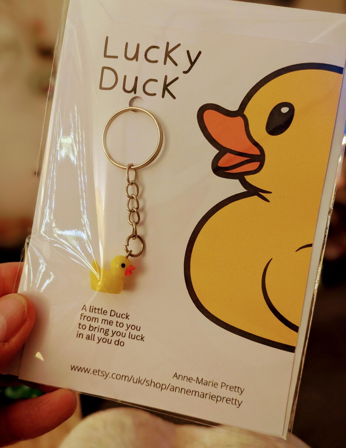 Good Luck in Your New Job, Lucky Duck Keychain, Lucky Duck Keyring ...