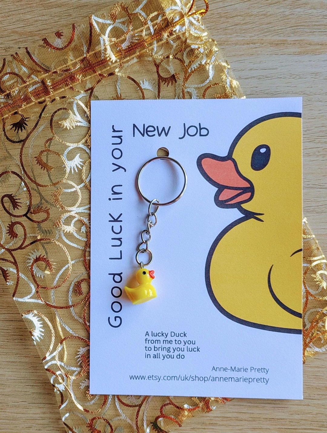 Good Luck in Your New Job, Lucky Duck Keychain, Lucky Duck Keyring ...