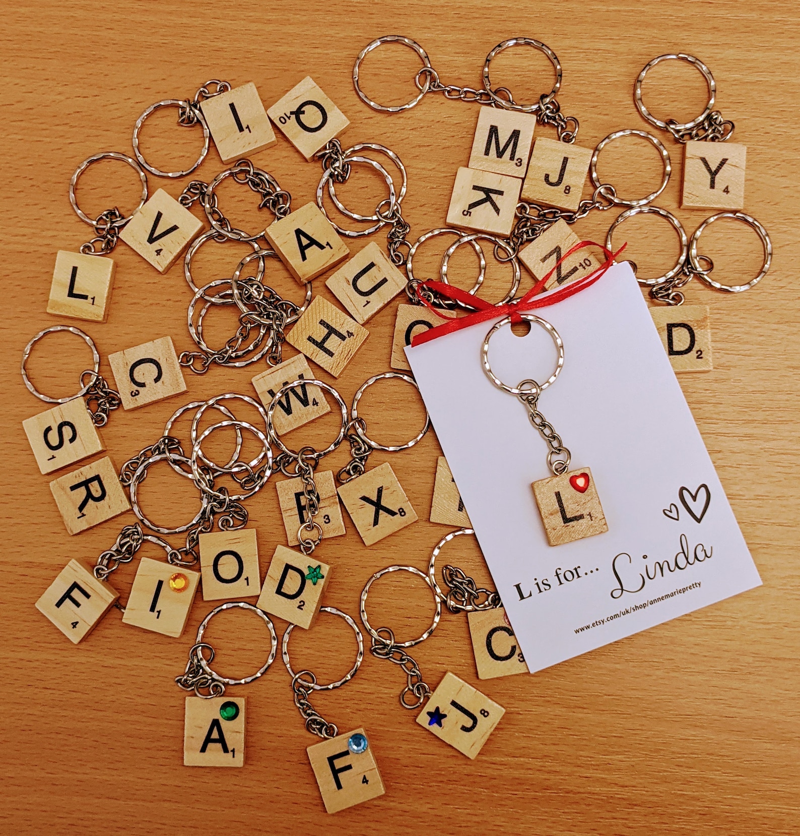 SCRABBLE KEY RING Scrabble Keyring Letter Tile Keyring With - Etsy