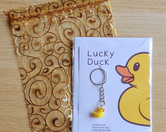 Lucky Duck Keychain, Lucky Keyring, Gifts for New Job, Good Luck ...