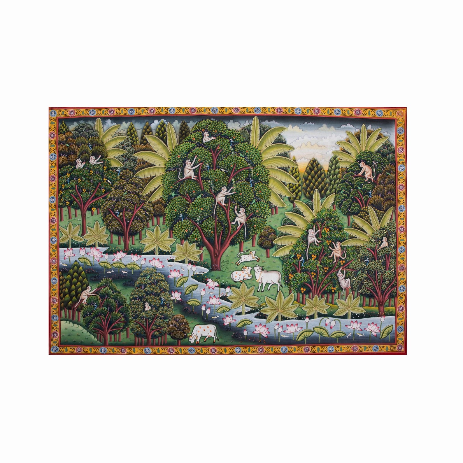 Pichwai Painting, Hand Painted Pichwai Painting, Pichwai Forest ...