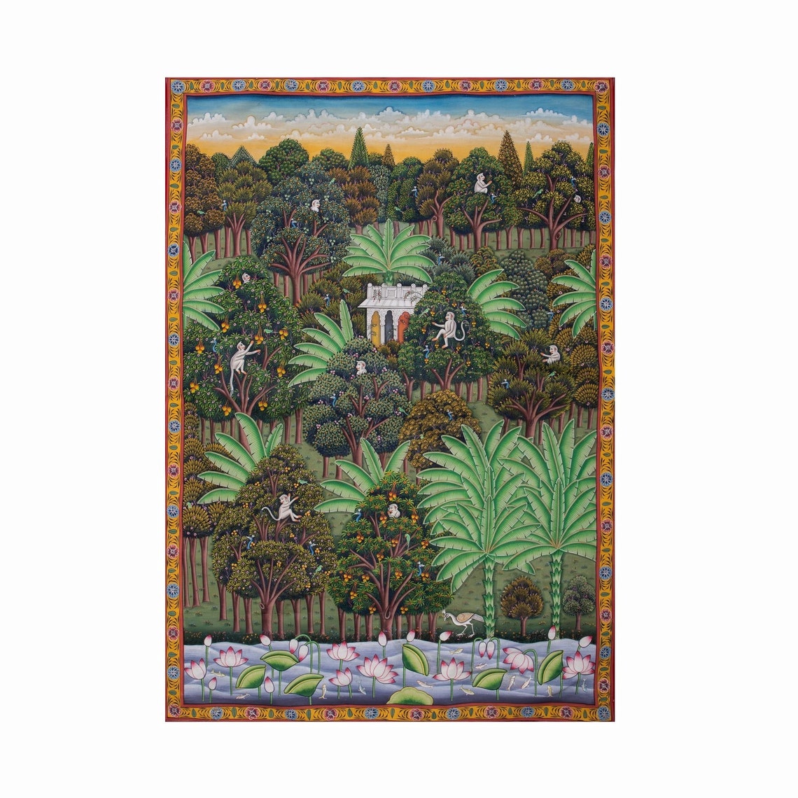 Pichwai Painting, Hand Painted Pichwai Painting, Pichwai Forest ...