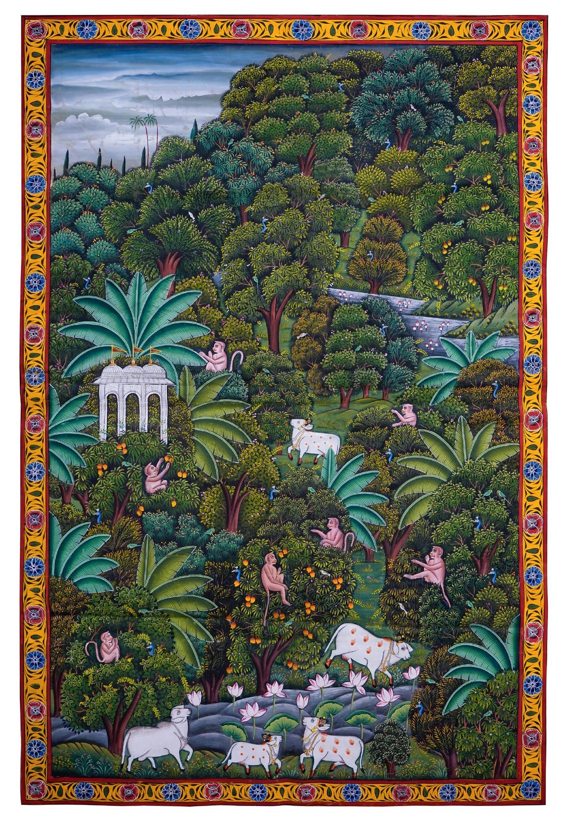 Pichwai Painting, Hand Painted Pichwai Painting, Pichwai Forest ...