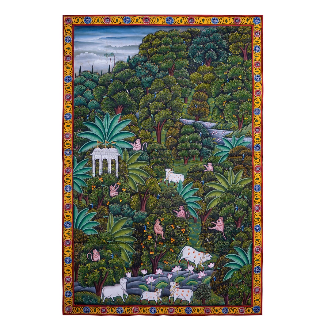 Pichwai Painting, Hand Painted Pichwai Painting, Pichwai Forest ...