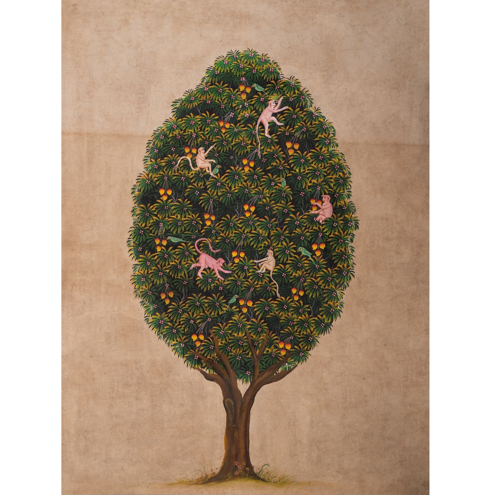 Pichwai Painting Hand Painted Banyan Tree Mango Tree With | Etsy