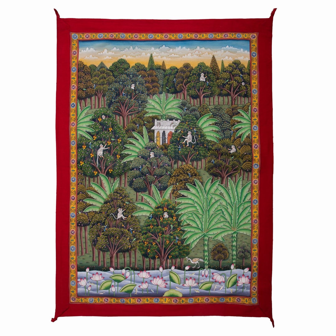 Pichwai Painting, Hand Painted Pichwai Painting, Pichwai Forest ...
