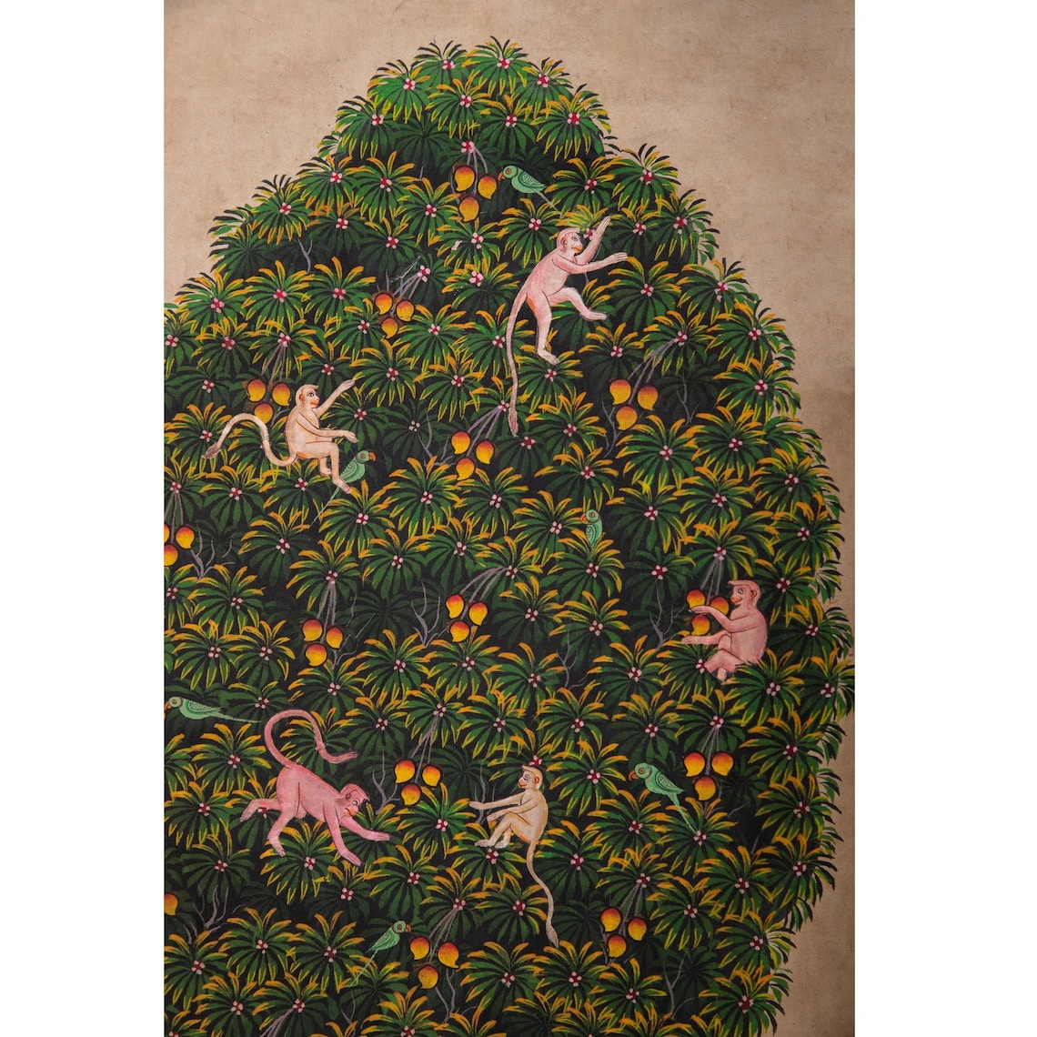 Pichwai Painting Hand Painted Banyan Tree Mango Tree With | Etsy