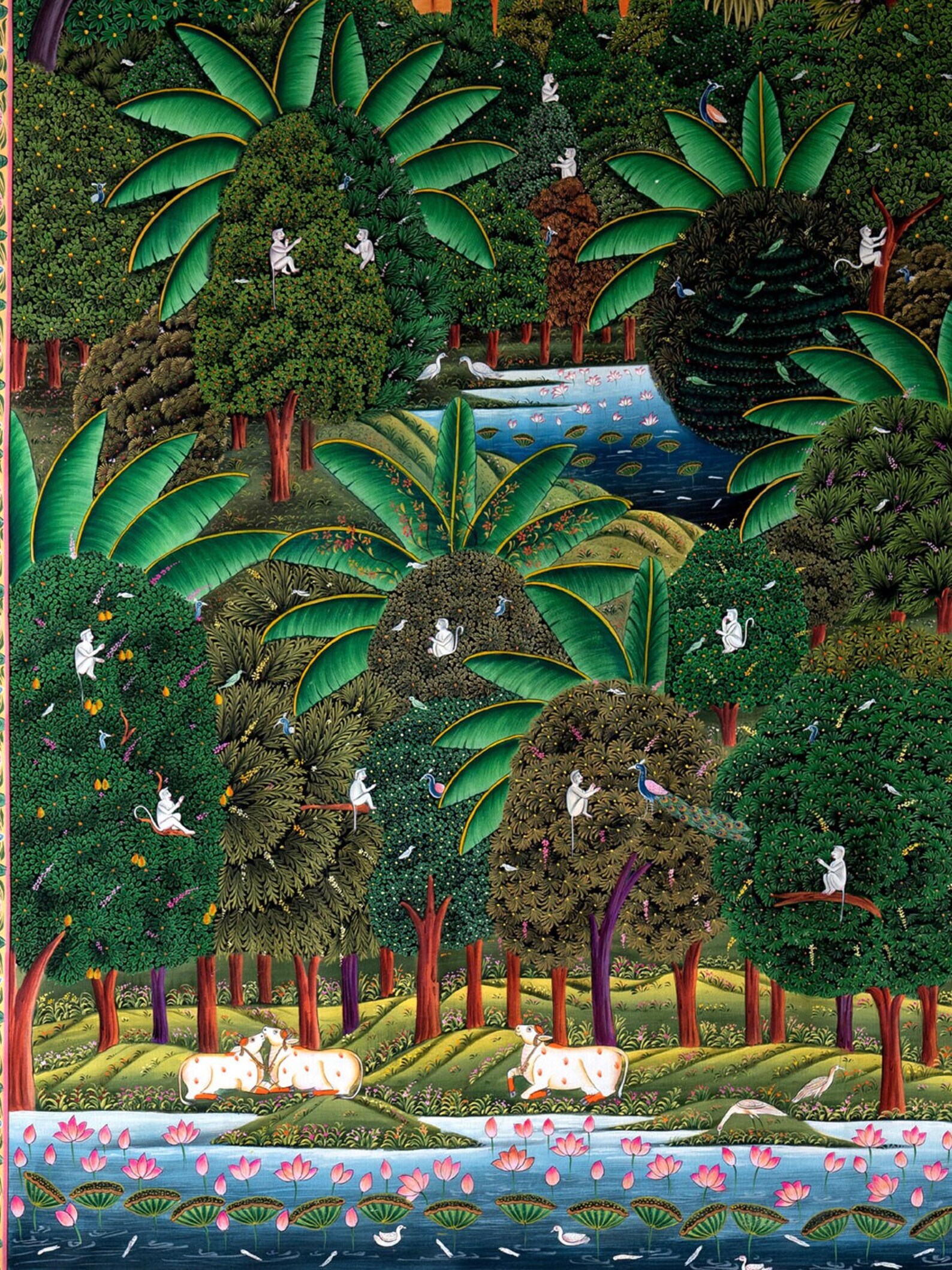 Pichwai Painting, Hand Painted Pichwai Painting, Pichwai Forest ...
