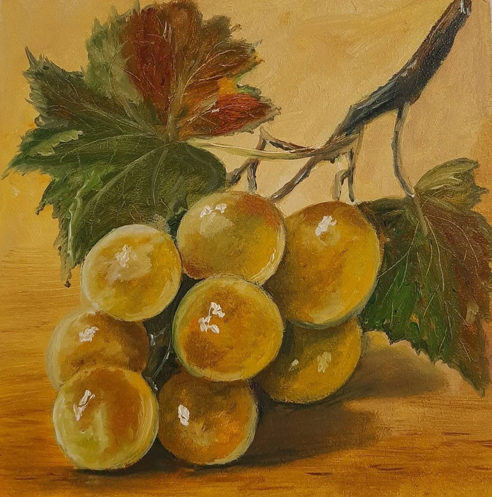 White Grapevine Oil Painting Hardboard - Etsy