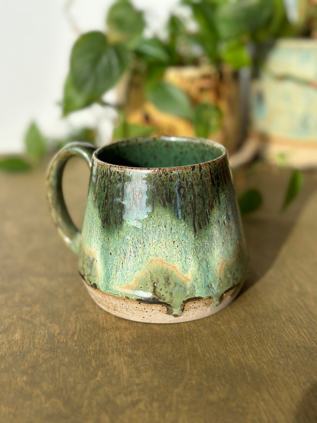Green Drippy Mug second - Etsy