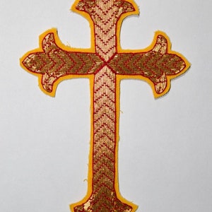 Liturgical Hand Embroidered Gold Cross Applique for Vestment - Etsy