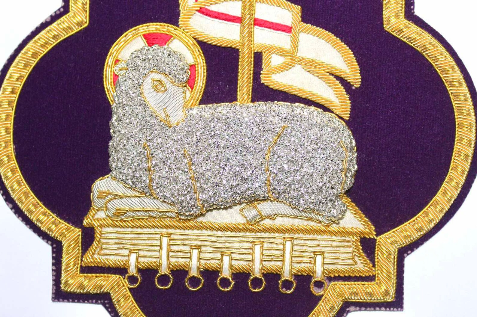 Liturgical Church Emblem, Lamb of God, Agnus Dei, Hand-embroidered ...