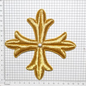 New Liturgical Hand Embroidered Gold Holy Cross Applique for Vestment ...