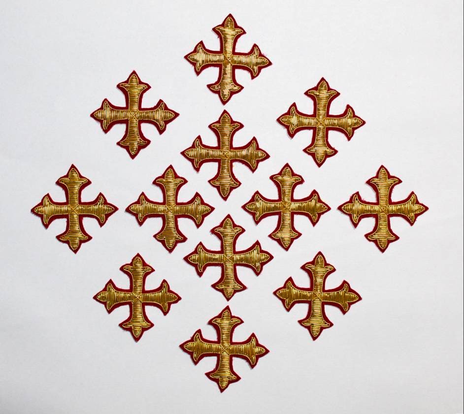 12 Piece Liturgical Embroidered Small Holy Cross Applique for | Etsy
