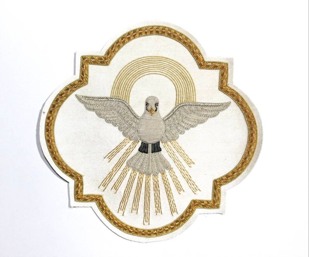 Central Emblem for Church Vestment, Holy Spirit/ Dove Hand-embroidered ...