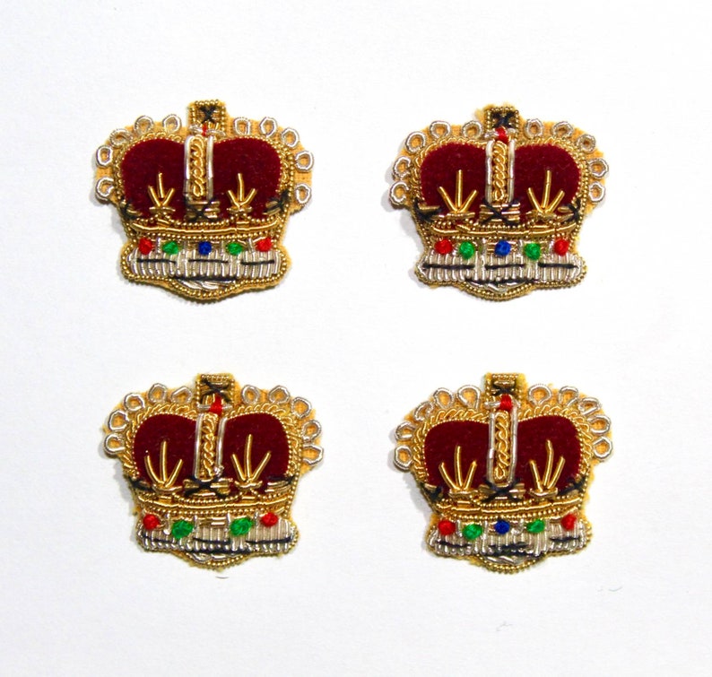 3/4" British Army Rank Crowns, Hand Embroidered With Gold and Silver ...