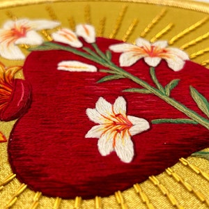 Chaste Heart of St. Joseph, Hand Embroidered Crest / Applique ...