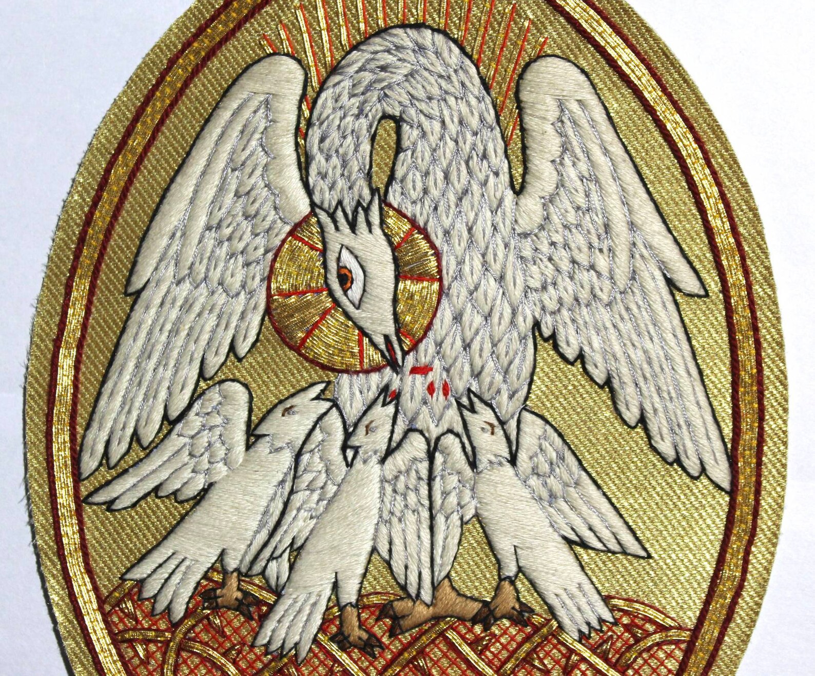 New Pelican Applique for Catholic Vestment on Gold Cloth - Etsy