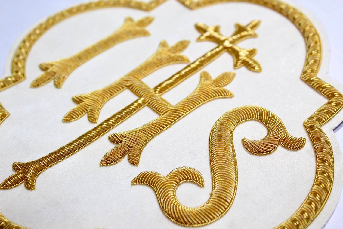Liturgical Church Emblem IHS Hand-embroidered Sewn on | Etsy