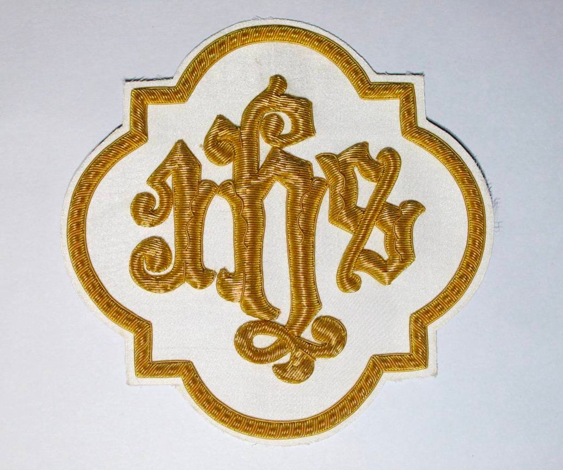 Beautiful Goldwork Liturgical Church Emblem IHS Applique for - Etsy