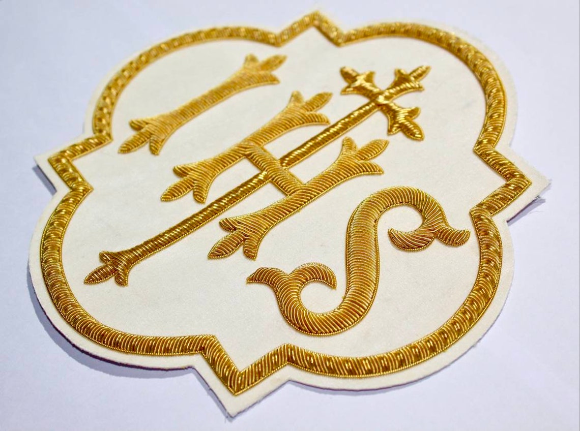 Liturgical Church Emblem IHS Hand-embroidered Sewn on | Etsy