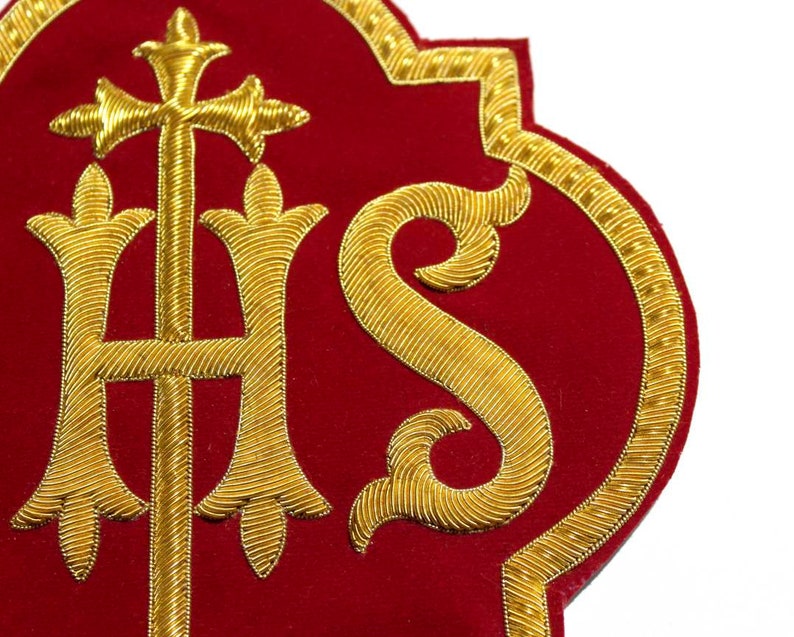 Liturgical Church Emblem IHS Hand-embroidered Sewn on - Etsy