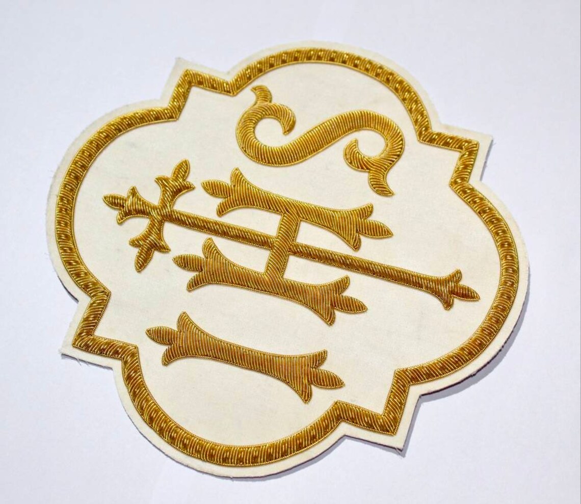 Liturgical Church Emblem IHS Hand-embroidered Sewn on | Etsy