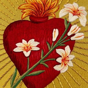 Chaste Heart of St. Joseph, Hand Embroidered Crest / Applique ...