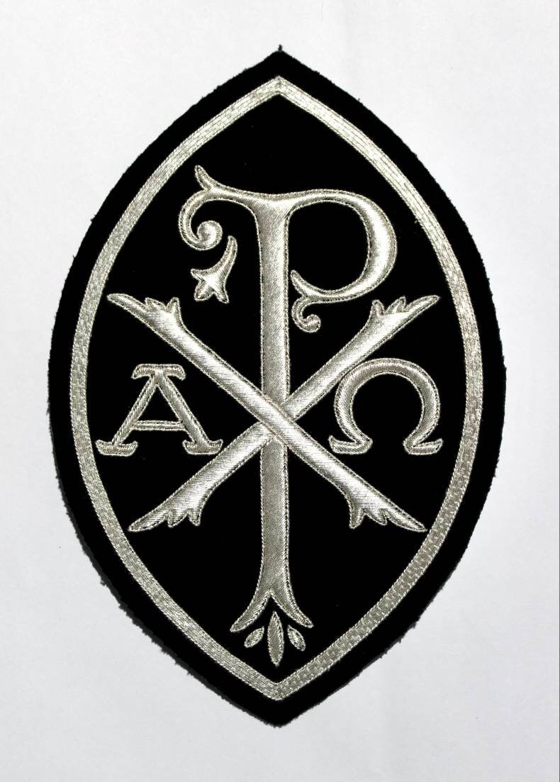 Chi-rho Applique for Catholic Vestment Sewn on Black Velvet - Etsy