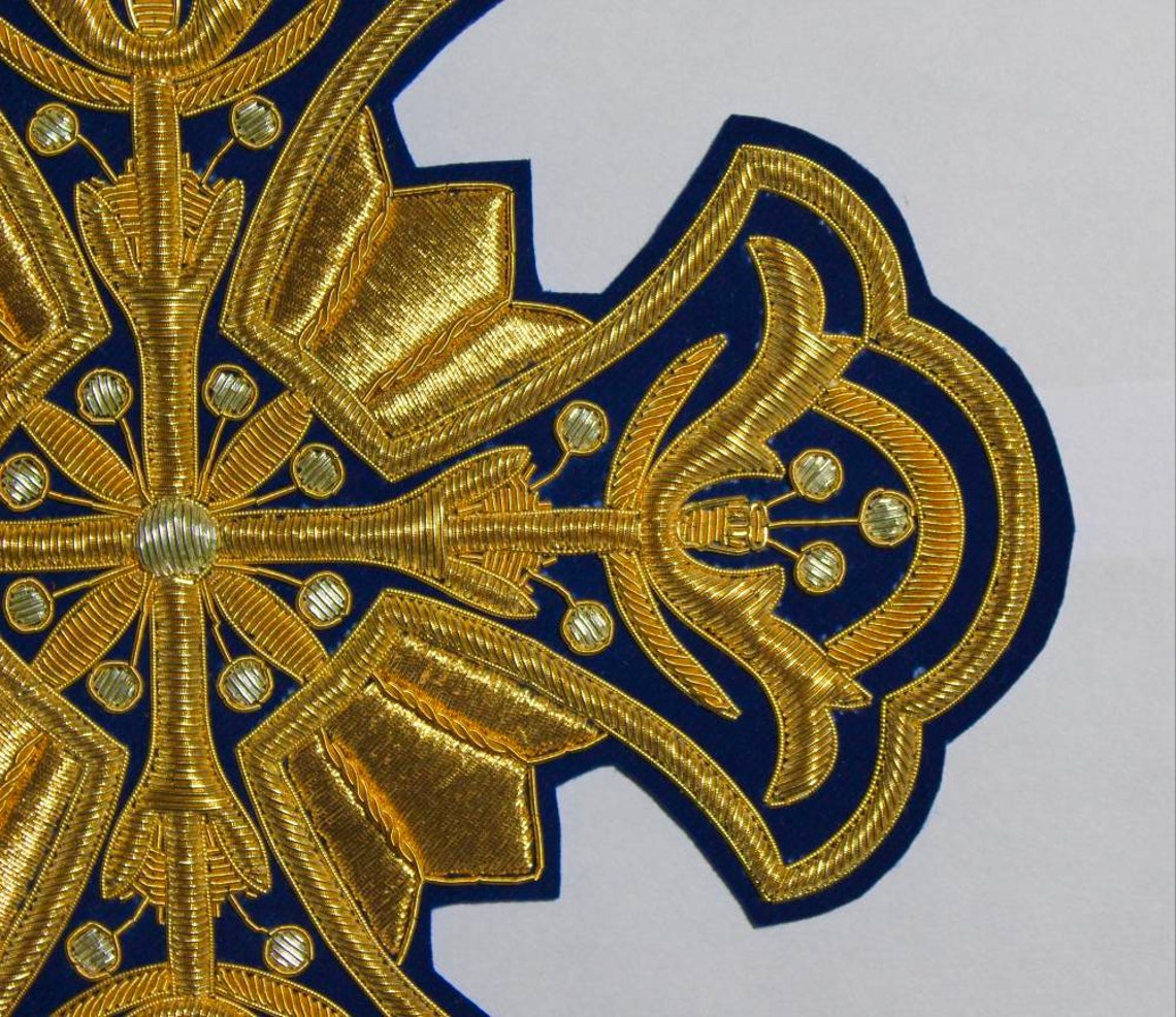 Greek Liturgical Very Fine Embroidered Gold Cross Applique for - Etsy