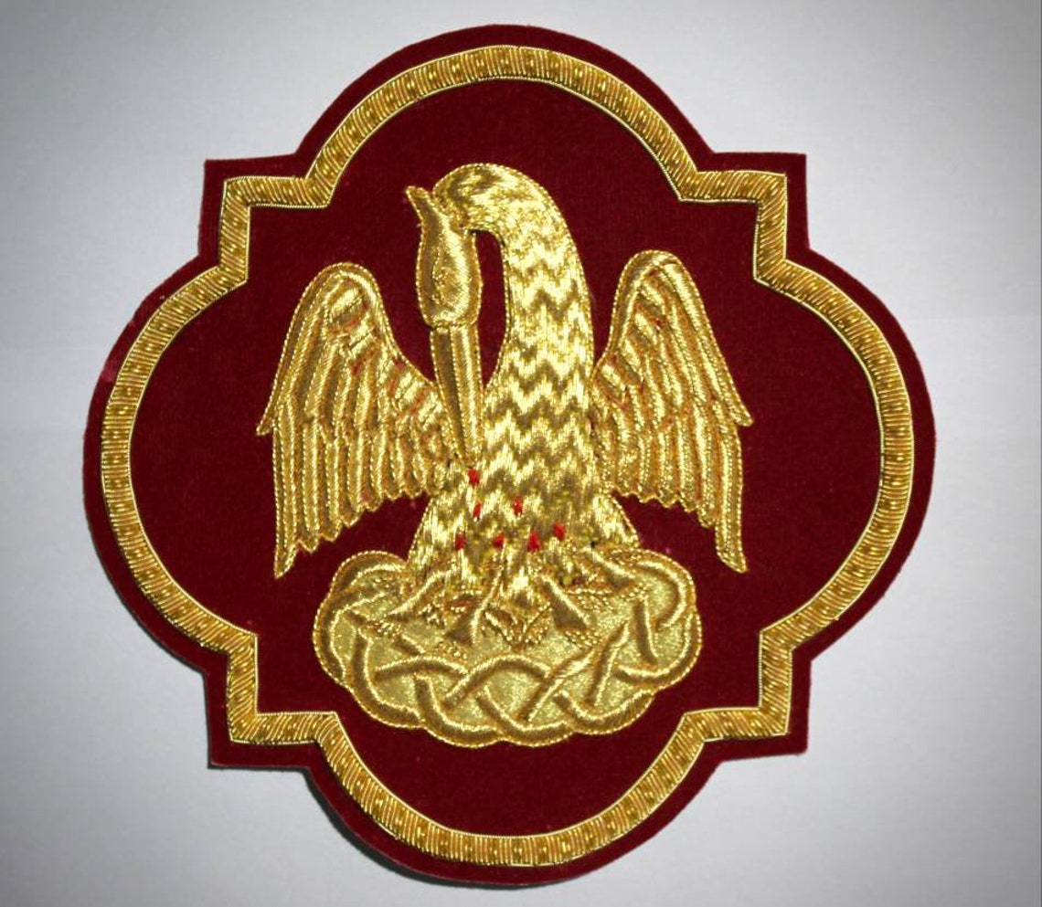Pelican Applique for Catholic Vestment on Dk Red Velvet | Etsy