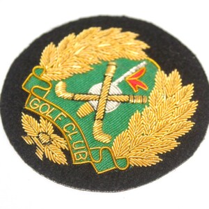 Golf Club Patch Hand Embroidered on Black Felt, Jacket Patch, Bag Patch ...
