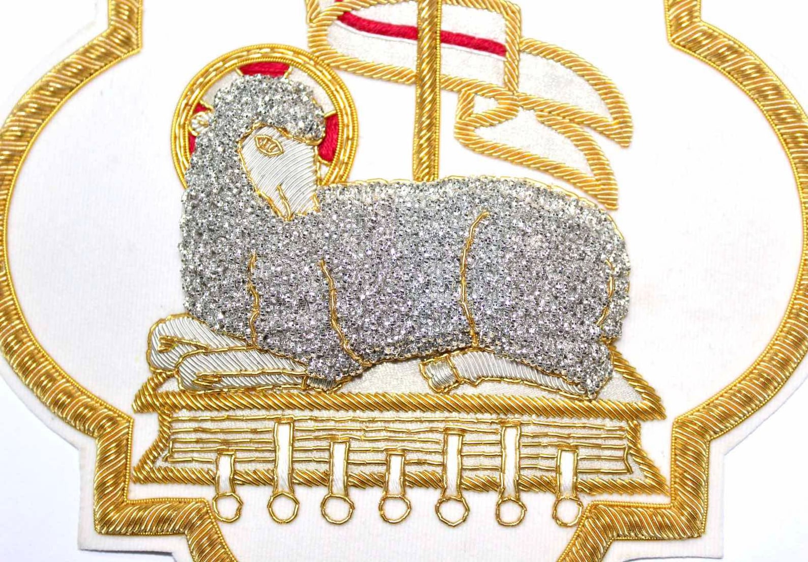 Liturgical Church Emblem, Lamb of God, Agnus Dei, Hand-embroidered ...