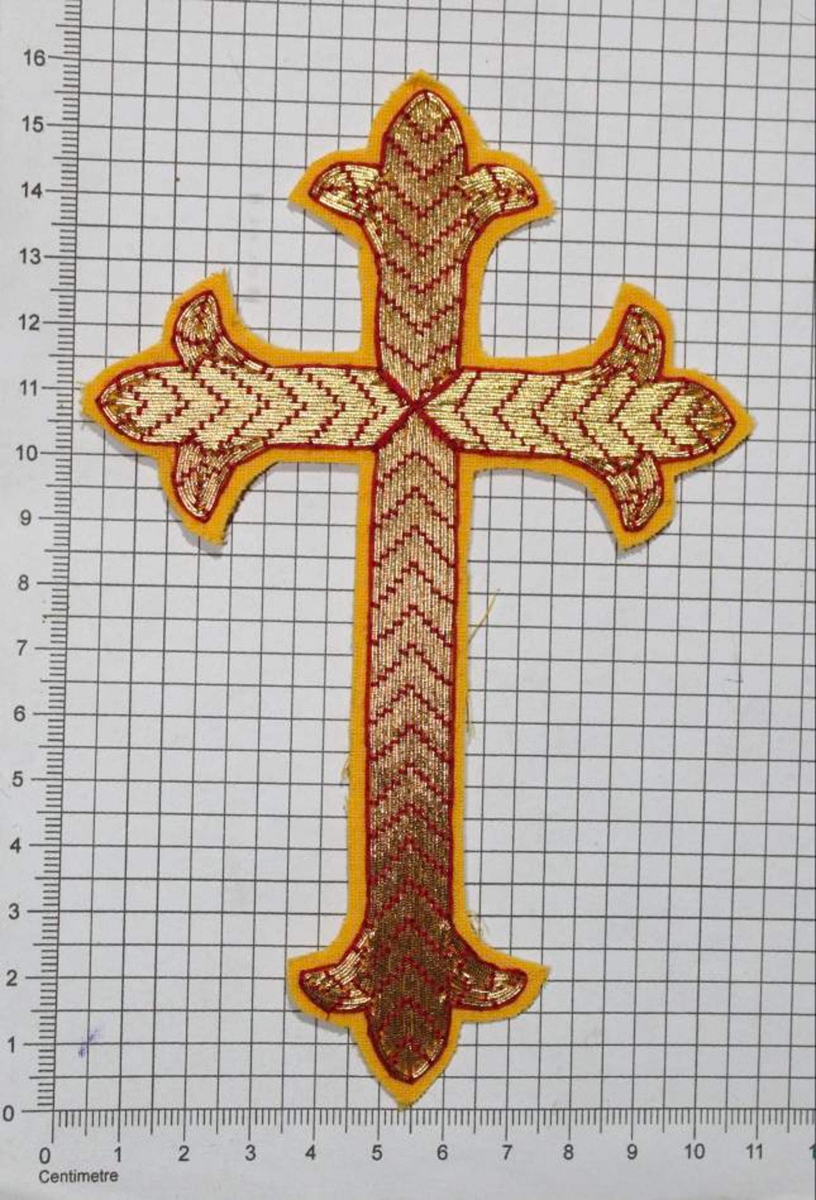 Liturgical Hand Embroidered Gold Cross Applique for Vestment | Etsy