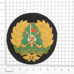 Golf Club Patch Hand Embroidered on Black Felt, Jacket Patch, Bag Patch ...