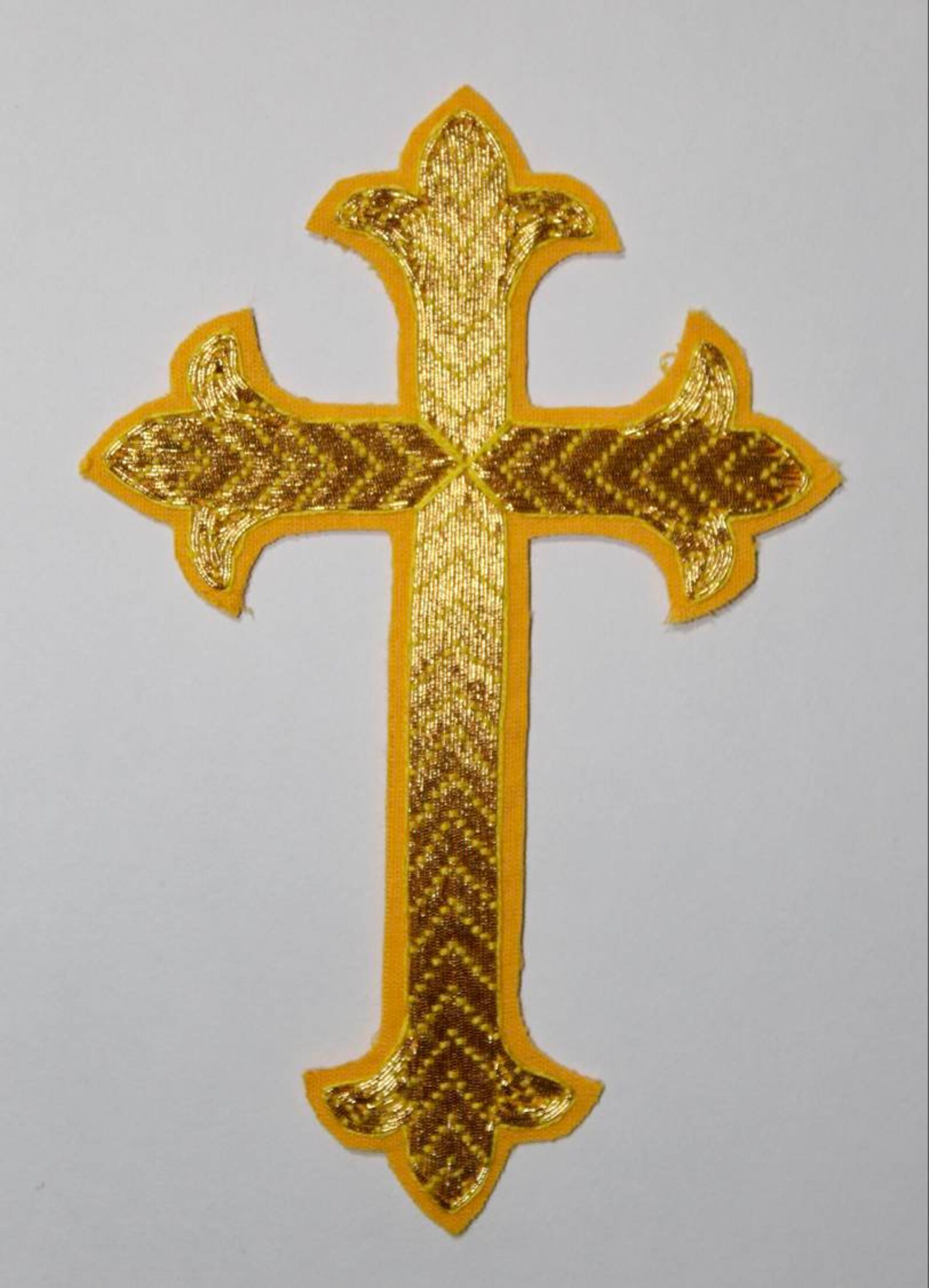 Liturgical Hand Embroidered Gold Cross Applique for Vestment | Etsy