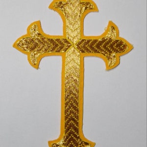 Liturgical Hand Embroidered Gold Cross Applique for Vestment - Etsy