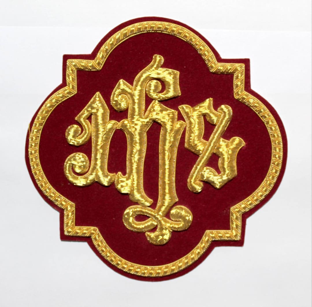 Beautiful Goldwork Liturgical Church Emblem IHS Applique for Vestment ...