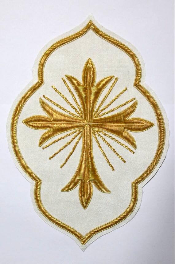 Beautiful Goldwork Liturgical Church Emblem Cross Applique for | Etsy