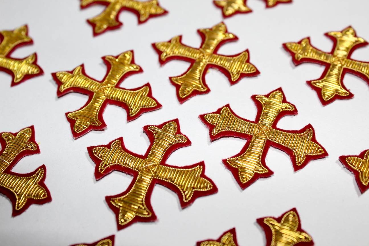 12 Piece Liturgical Embroidered Small Holy Cross Applique for | Etsy