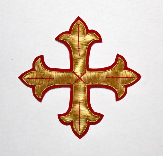 Liturgical Embroidered Small Holy Cross Applique for Vestment | Etsy