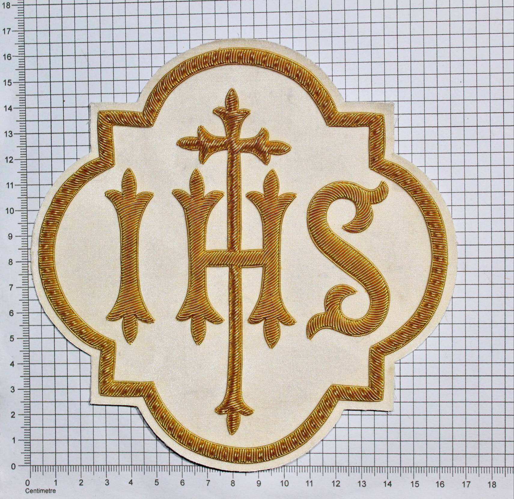 Liturgical Church Emblem, IHS Hand-embroidered Sewn on Applique on ...