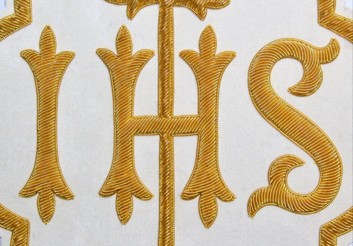 Liturgical Church Emblem IHS Hand-embroidered Sewn on | Etsy