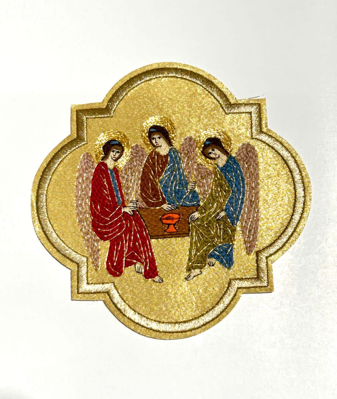 Holy Trinity Applique Catholic and Orthodox Icon for Vestment on Gold ...