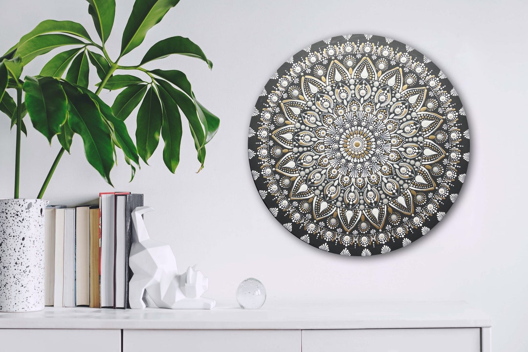 Mandala on Wood Mandala Wood Dot Art Plate Mandala Decoration - Etsy